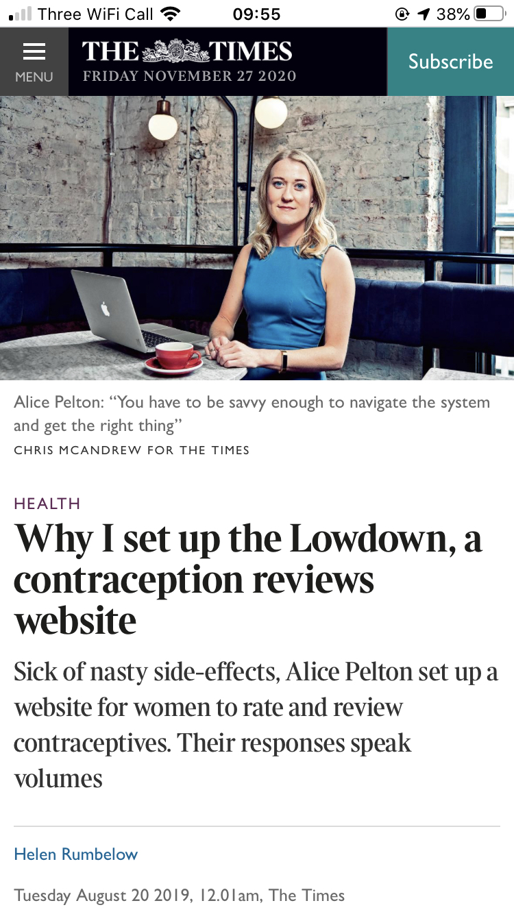 Starter Story: How Talking Contraception over Dinner Led Alice Pelton to Founding Femtech ...